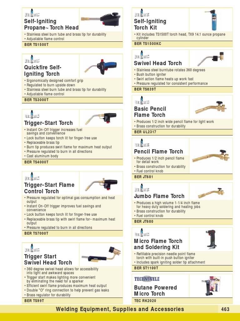 Self-Igniting Propane Torch Head | PDF | Pipe (Fluid Conveyance) | Valve