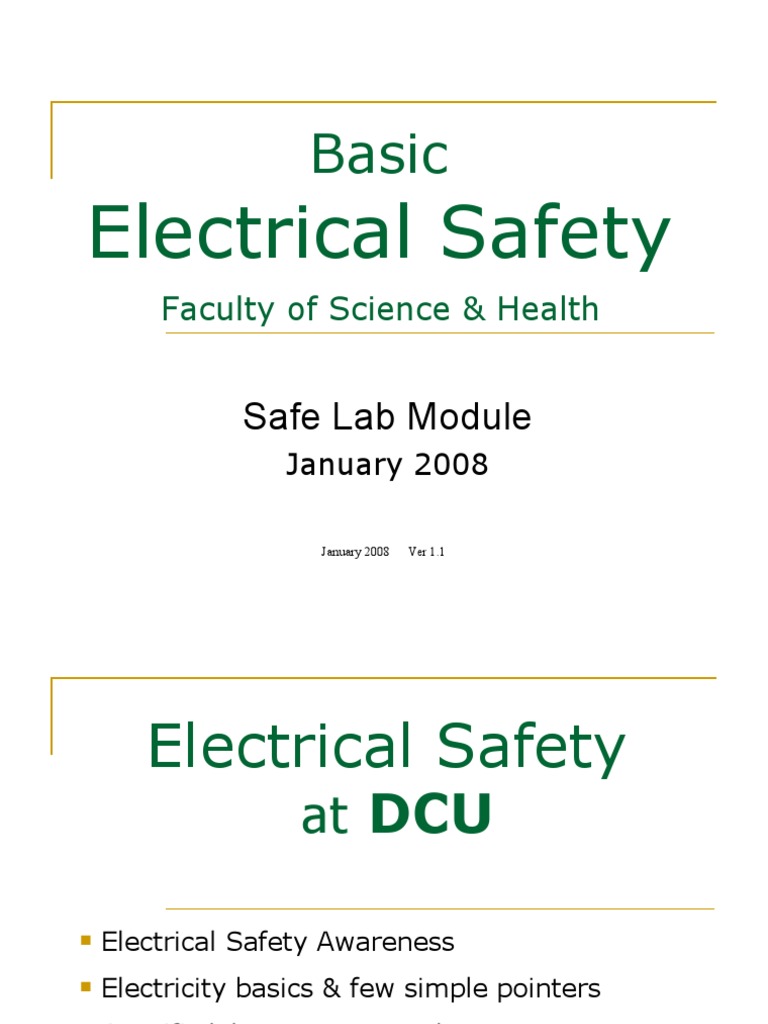 Electrical Safety | PDF | Electrical Equipment | Equipment