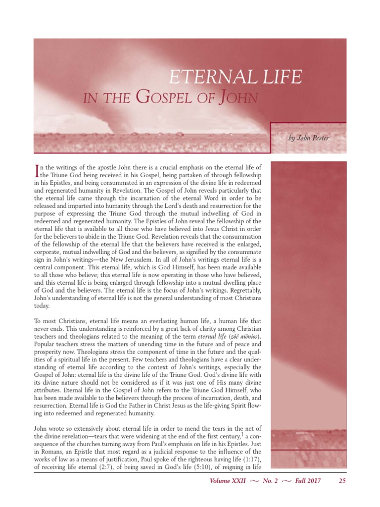 The Divine Life of God: Understanding Eternal Life in the Writings of ...