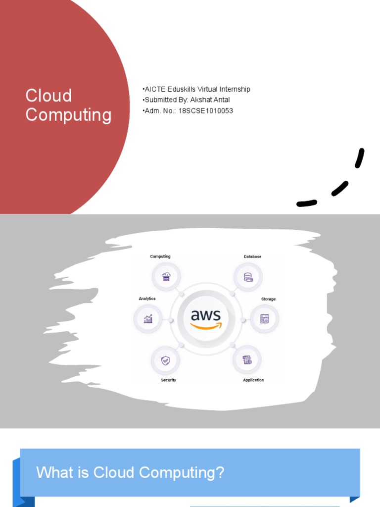 Cloud Computing: - AICTE Eduskills Virtual Internship - Submitted By: Akshat Antal - Adm. No ...