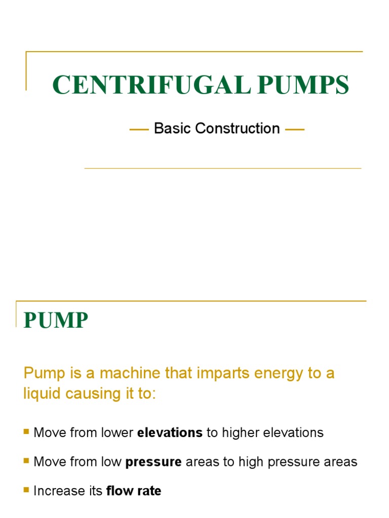 Centrifugal Pumps-Construction | PDF | Pump | Fluid Dynamics