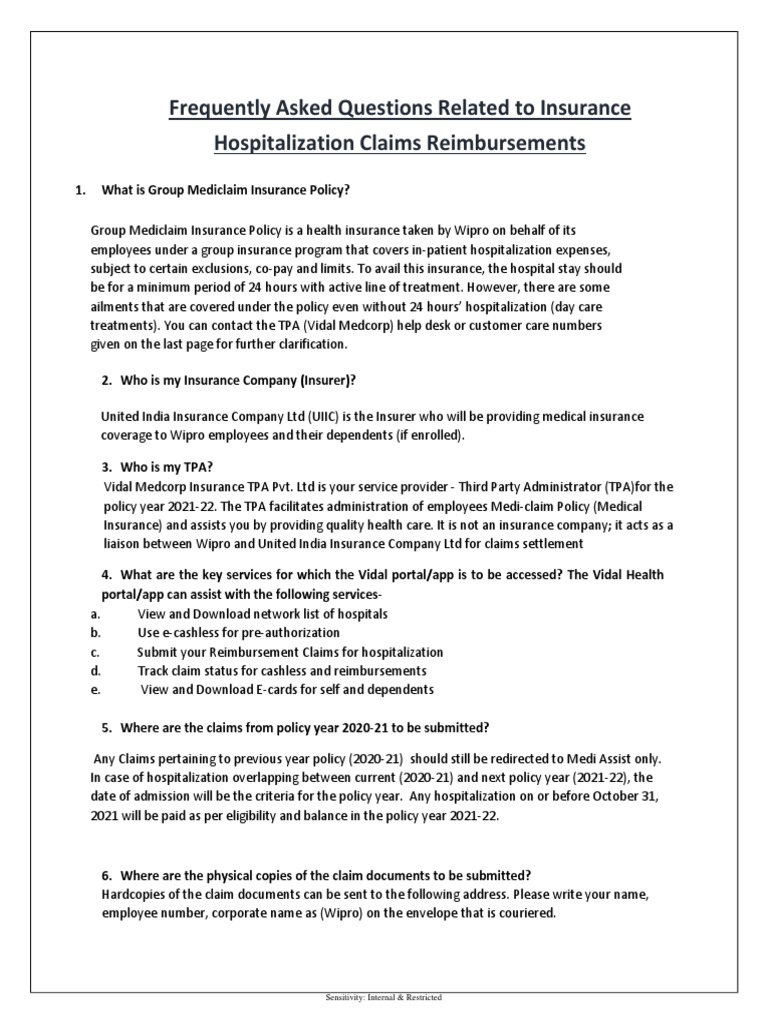 Reports Webdocs W0215 FAQ ESC V2 | PDF | Insurance | Hospital