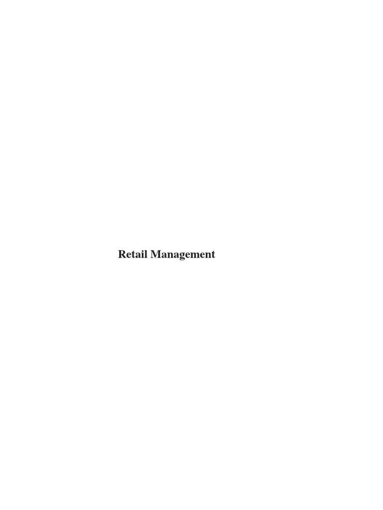 Retail Management F | PDF | Employment | Retail