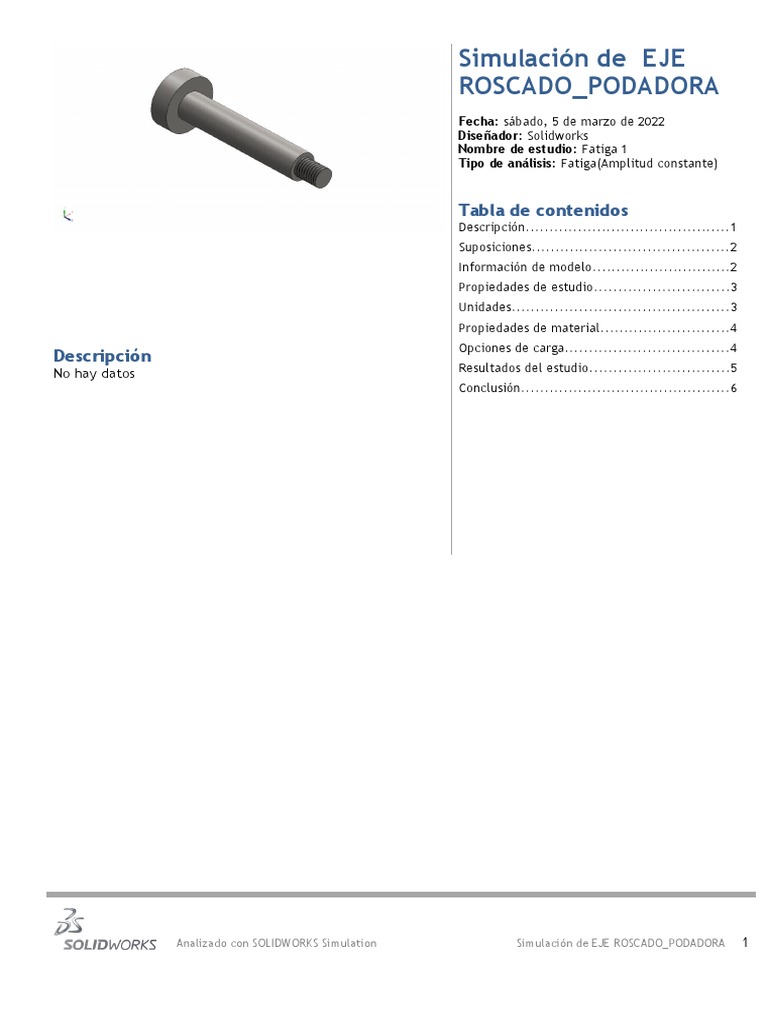 EJE ROSCADO - PODADORA-Fatiga 1-1 | PDF | Fatiga (material) | Física
