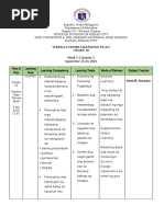 Filipino 10 Weekly-Learning-Plan-Quarter-1 | PDF