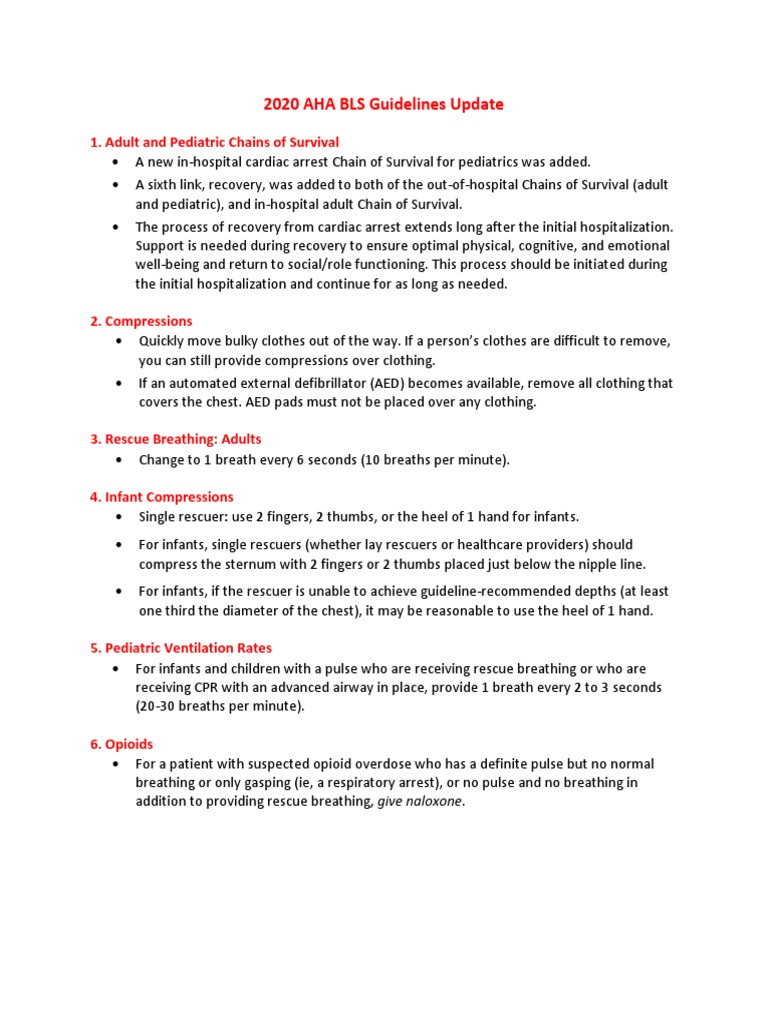 2020 AHA BLS and ACLS Guidelines Update | PDF | Cardiopulmonary ...