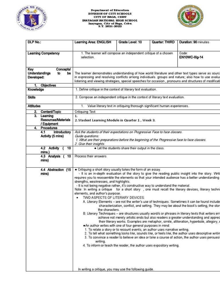 Department of Education Division of City Schools City of Naga, Cebu ...