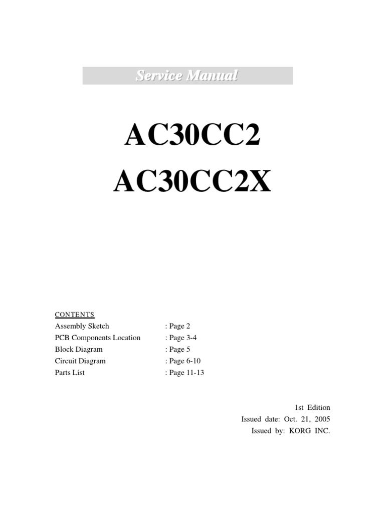 VOX AC30CC Service Manual | PDF | Polyvinyl Chloride | Manufactured Goods