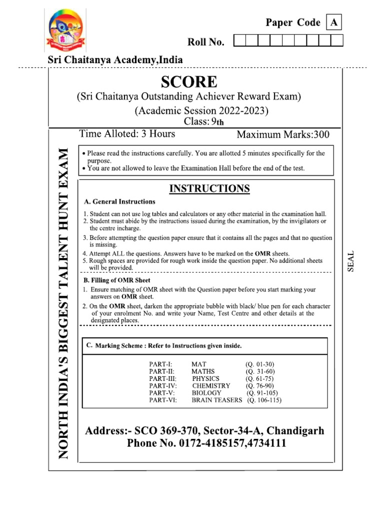 Chaitanya Class 9 | PDF | Acceleration | Test (Assessment)