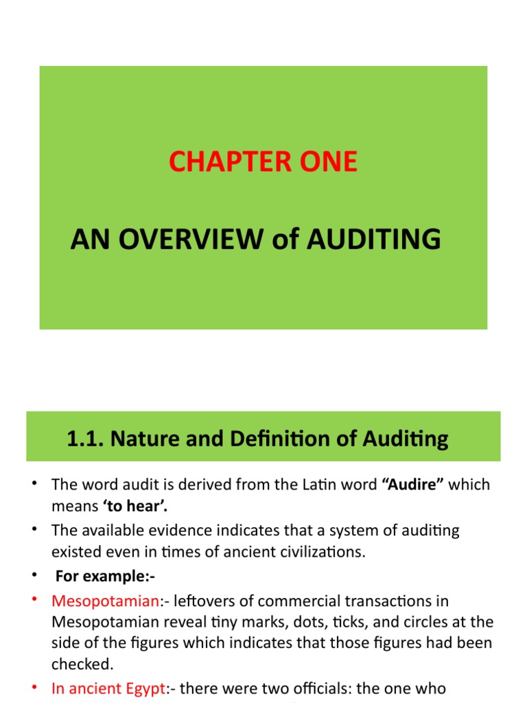 Audit 1 Chapter 1 Pdf Audit Financial Audit