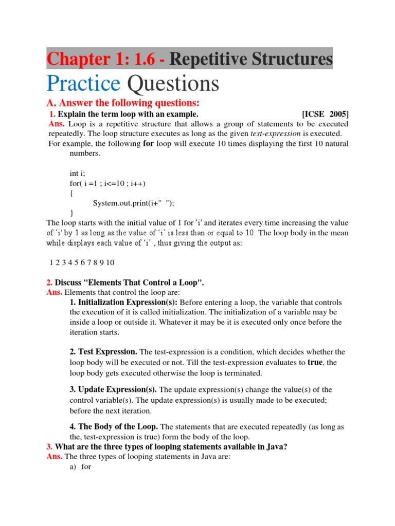 Chapter - 1.6 Repetitive Structures | PDF | Control Flow | Computing