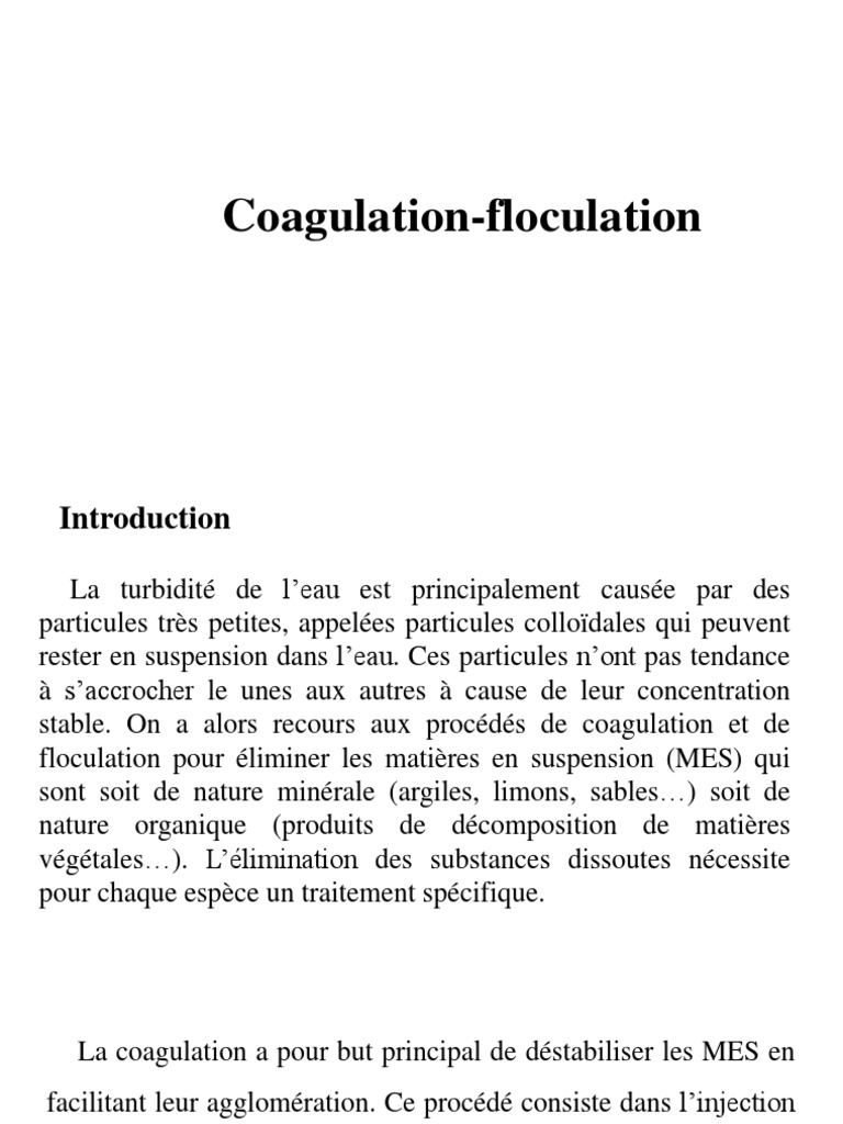 Coagulation et floculation de l'eau | PDF | Ozone | Chlore