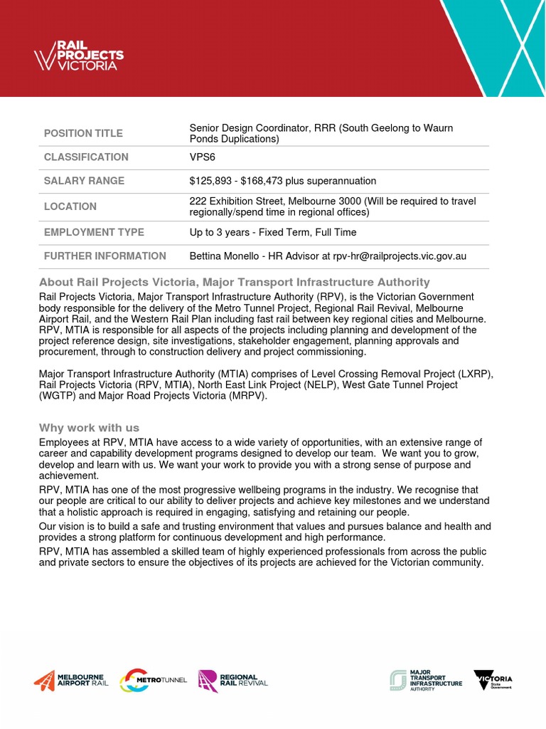 RPV - VPS6 Senior Design Coordinator, RRR (WPD) - Position Description ...