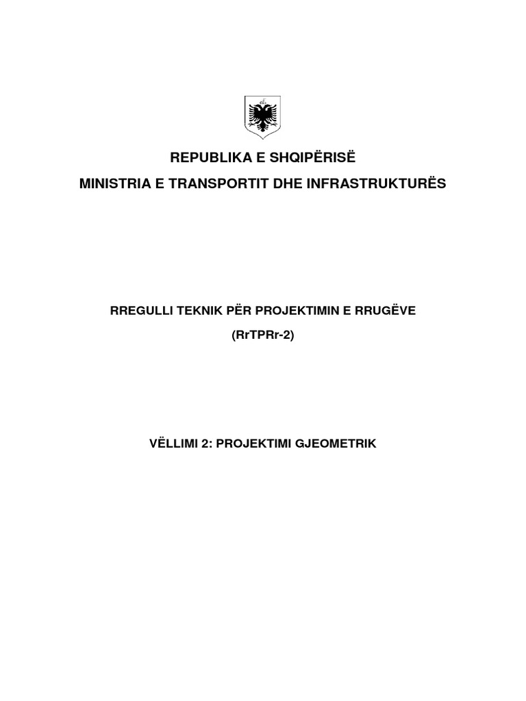 RRTPRR - Vëllimi 2 - Projektimi Gjeometrik | PDF