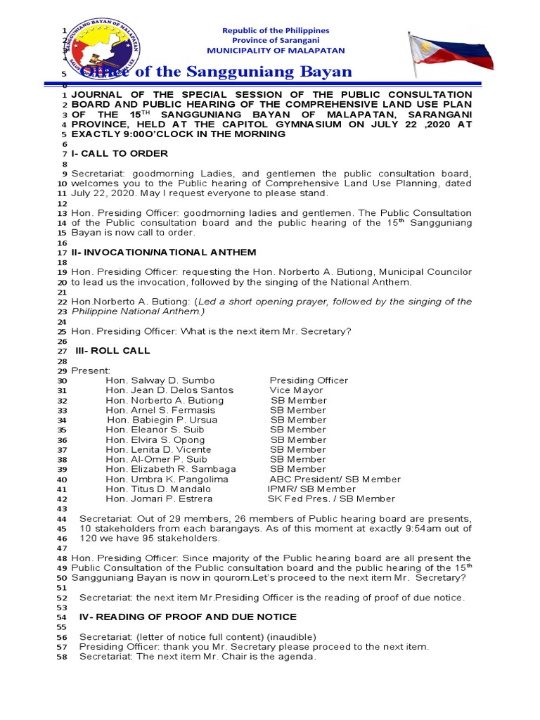 Office of The Sangguniang Bayan | PDF