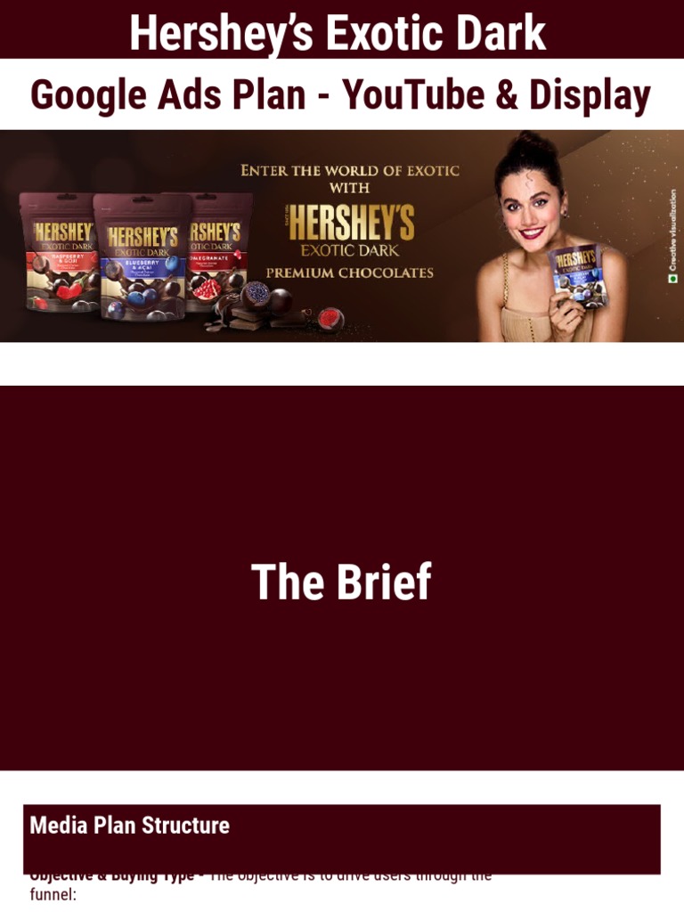 Hershey's Exotic Dark Chocolate Ads Plan | PDF | Chocolate | Candy