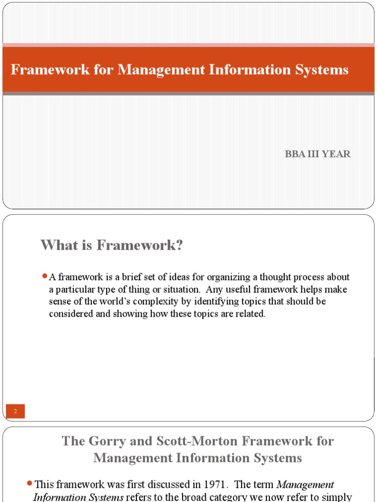 Framework For Management Information Systems: Bba Iii Year | PDF ...