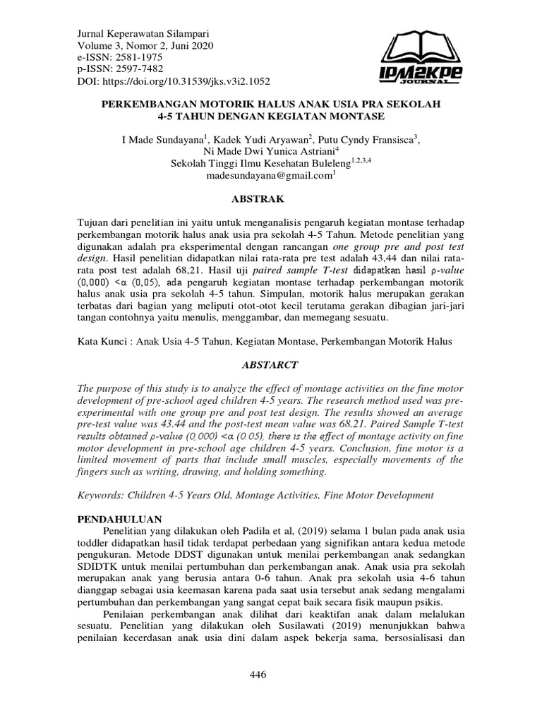 1052-Article Text-10811-2-10-20200515 | PDF | Pengembangan Diri | Sains & Matematika