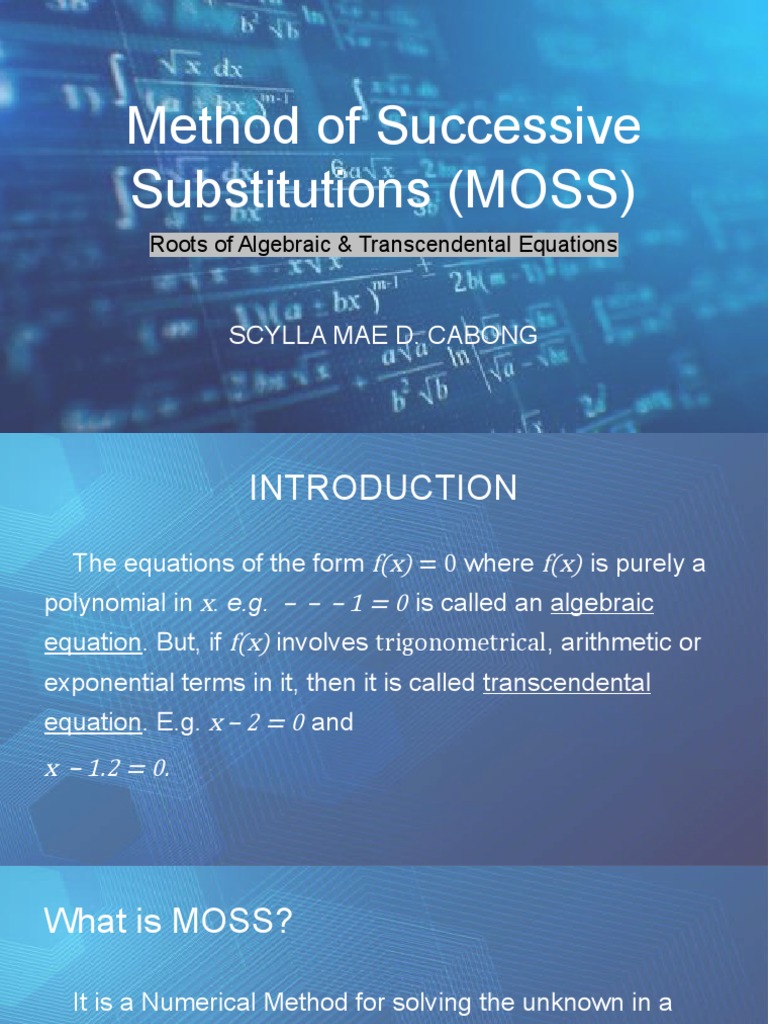 Method of Successive Substitutions | PDF | Equations | Nonlinear System