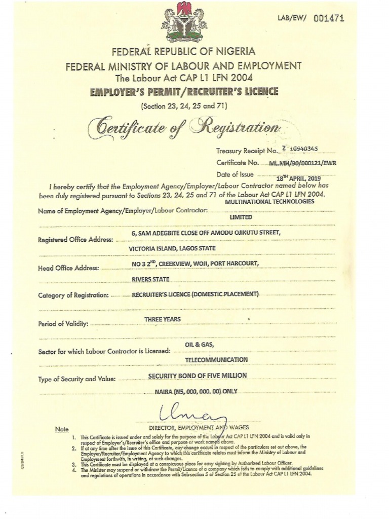 Form B - 2 - B - I - Recruiters License | PDF