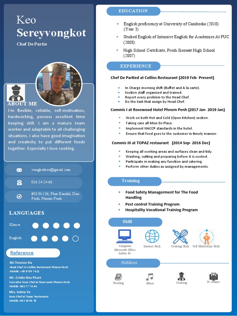 Creative CV Design | PDF | Chef | Food And Drink
