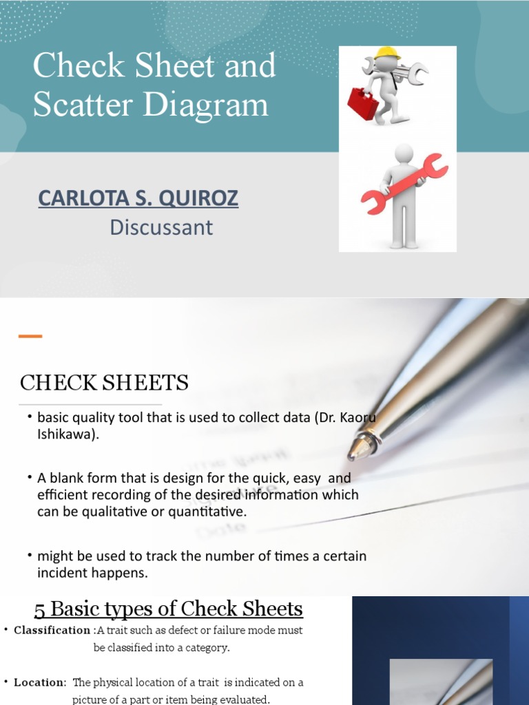 Check Sheet and Scatter Diagram | PDF