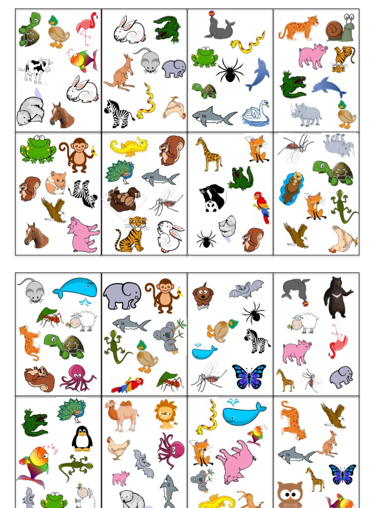 Animals Spot It Game Games - 104822 | PDF