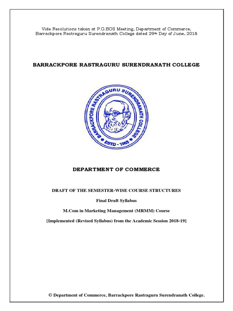 MRMM Final Syllabus | PDF | Marketing | Statistics