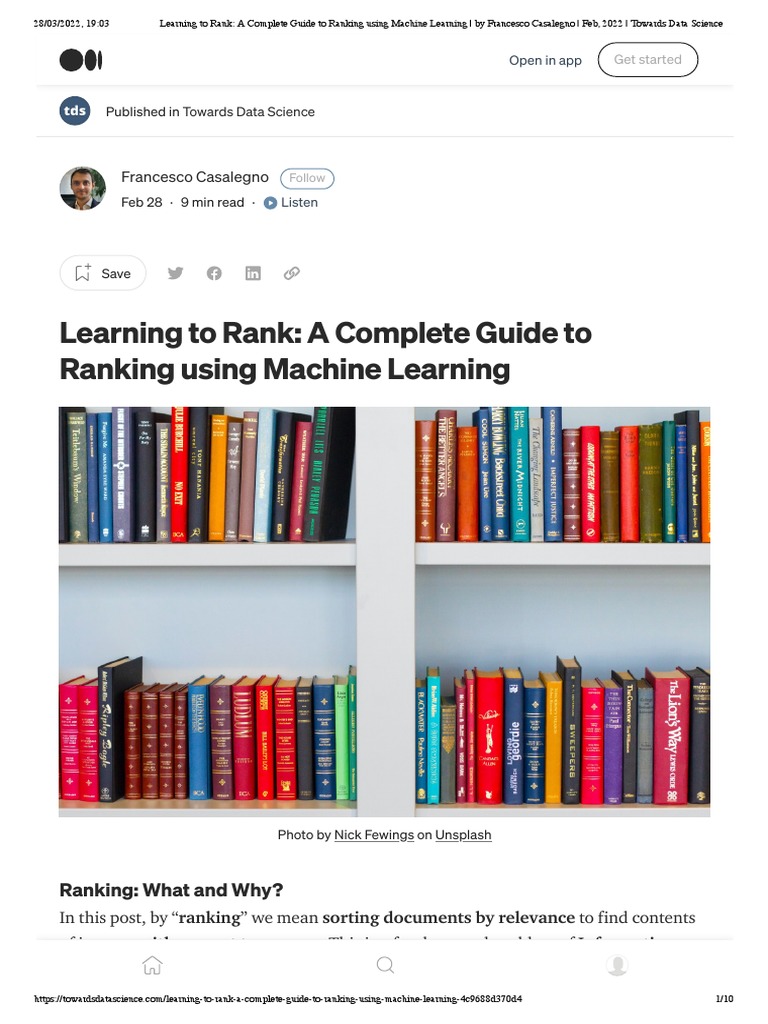 Learning To Rank - A Complete Guide To Ranking Using Machine Learning ...
