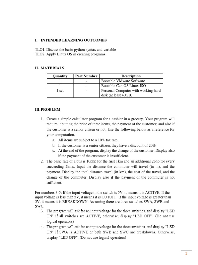 Laboratory Exercise 5 - Arithmetic and Conditional Statements | Download Free PDF | Computer ...