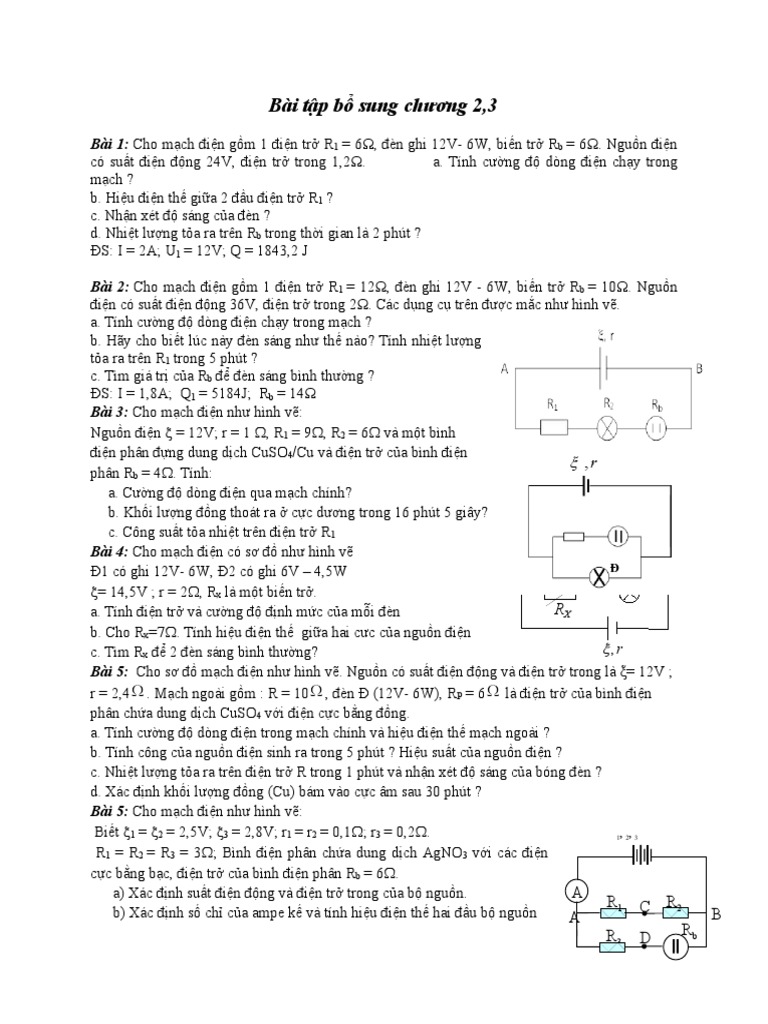 BT B Sung Chương 2,3 | PDF