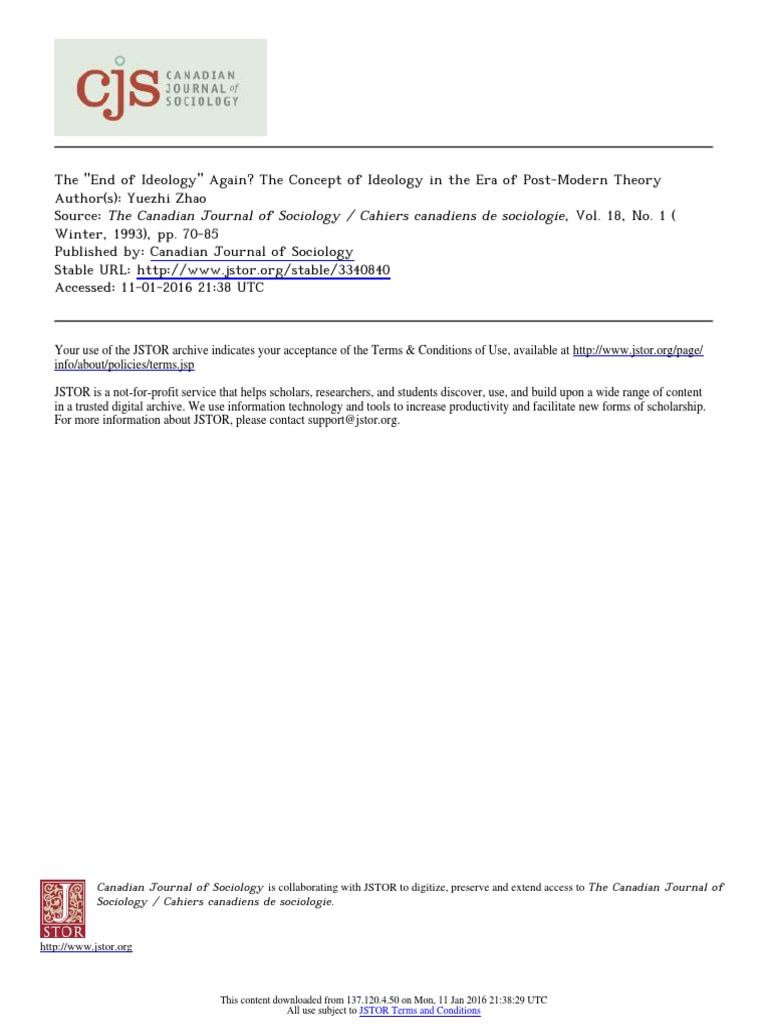 Ideology in Post-Modern Theory | PDF | Ideologies | Discourse