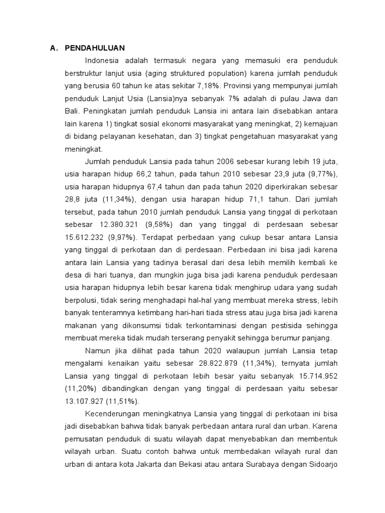 Program Kerja Geriatri 2020 | PDF