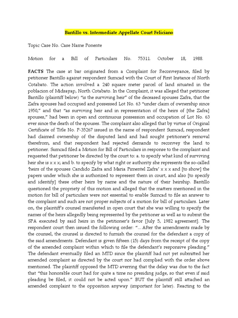 Bantillo vs. Sumcad: Land Dispute Ruling | PDF | Default Judgment ...