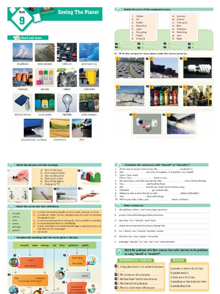 Grade 6 Unit 9 The Saving The Planet Worksheet Cevap Anahtarli 45026 | PDF