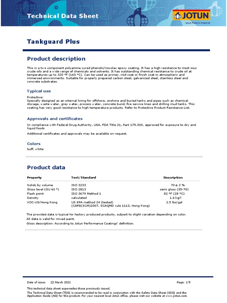 Tankguard Plus: Technical Data Sheet | PDF | Abrasive | Epoxy