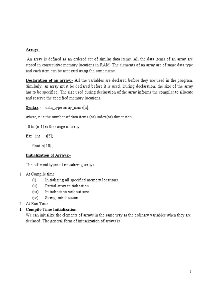 Arrays | Download Free PDF | Array Data Structure | Computing