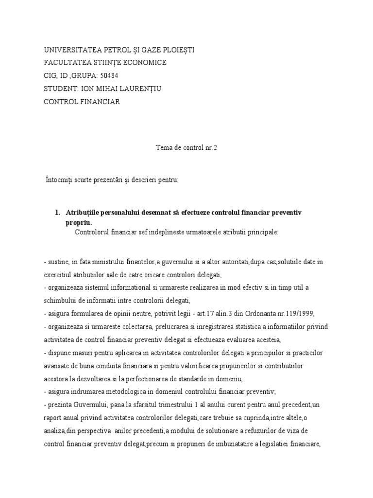 Tema de Control NR 2 | PDF