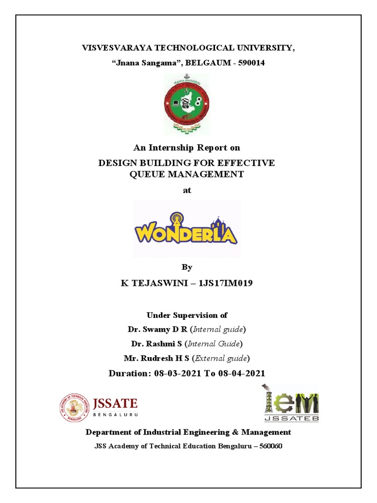 Tejaswini Internship Report | PDF | Amusement Park | Learning