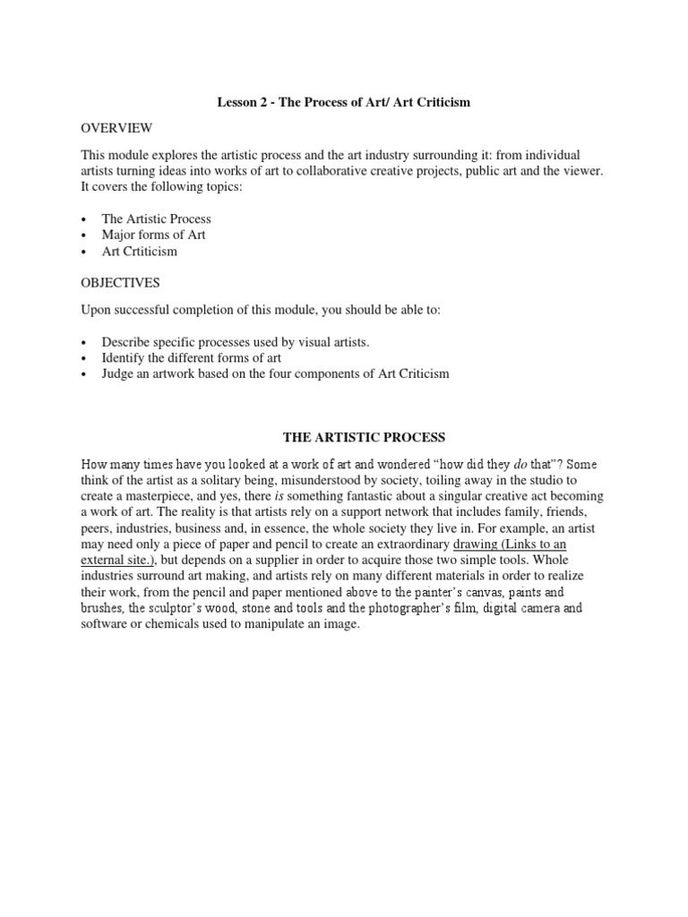 Art Appreciation - Lesson 2 | PDF | Composition (Visual Arts) | Paintings