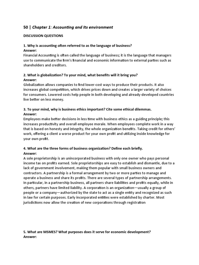 Far Assignments Chapter 1 | PDF | Business | Accounting
