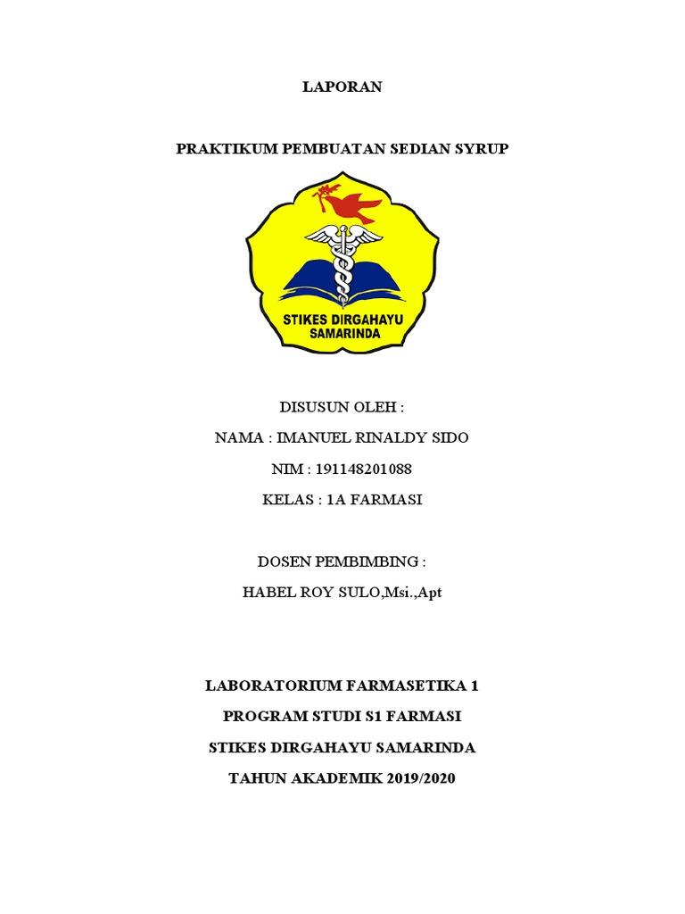 Praktikum Pembuatan Syrup Farmasi | PDF