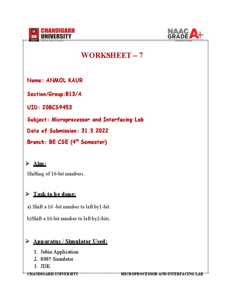 Anmol Kaur 20BCS9453 Mpi Lab WS 3.1 | PDF