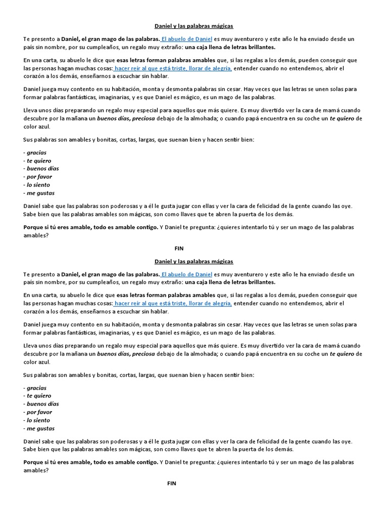 Daniel Y Las Palabras Mágicas Pdf