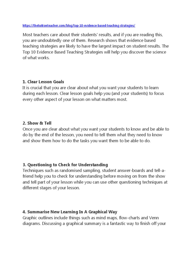 Effective Teaching Strategies | PDF