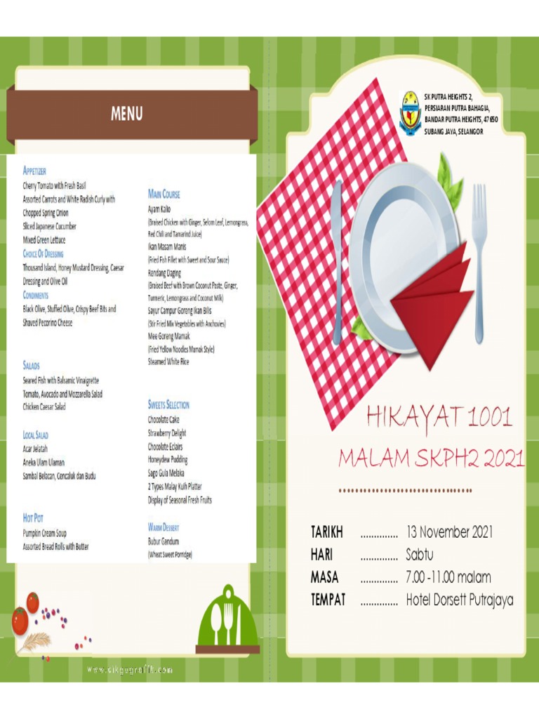 Microsoft PowerPoint - TEMPLATE BUKU PROGRAM JAMUAN, DINNER (CIKGUGRAFIKDOTCOM) | PDF