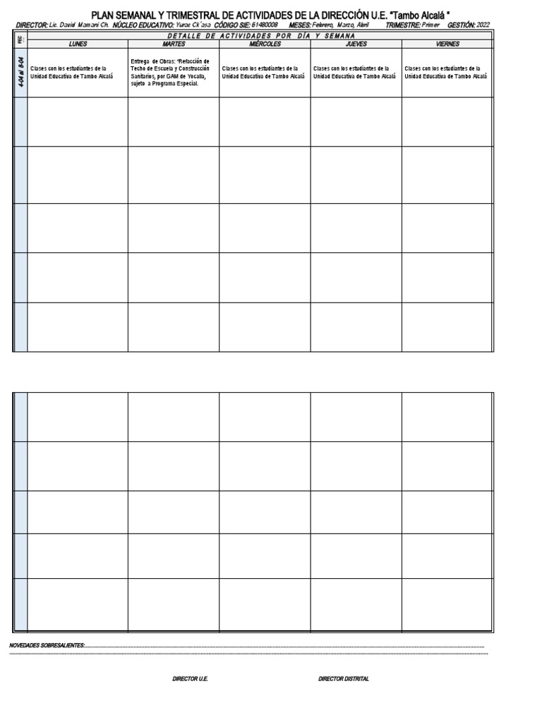 Plan Trimestral-4 | PDF