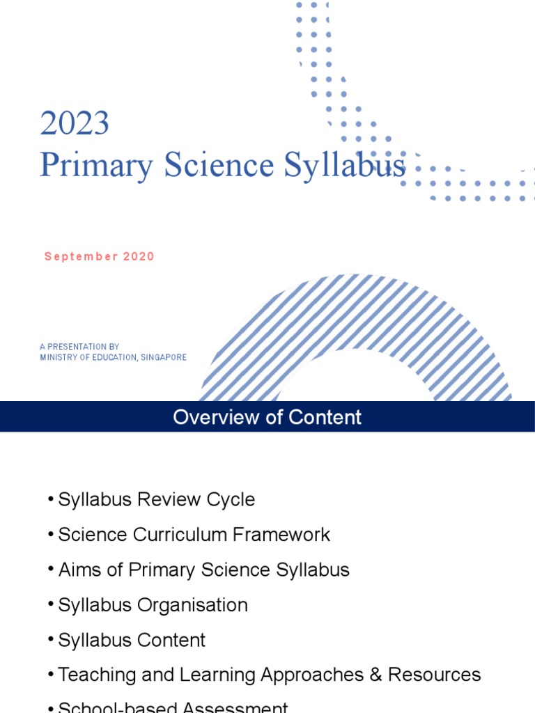 2023 Primary Science Syllabus Overview | PDF