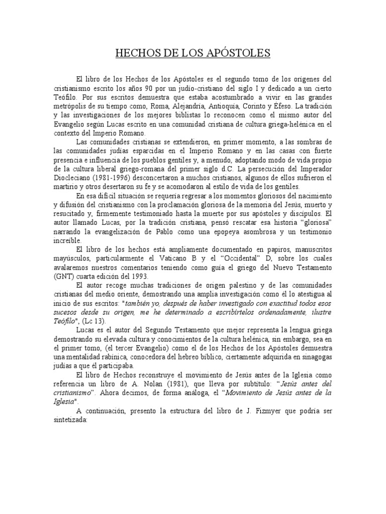 Presentación Del Libro de Los Hechos | PDF | Jesús | Pablo el apóstol