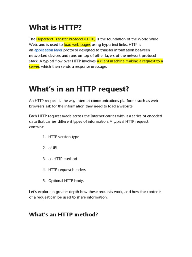 What Is HTTP | PDF | Hypertext Transfer Protocol | World Wide Web